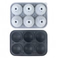 6 Cavity Baseball Silicone Ice Mold 3D Round Ice Cube Tray With Lid ...
