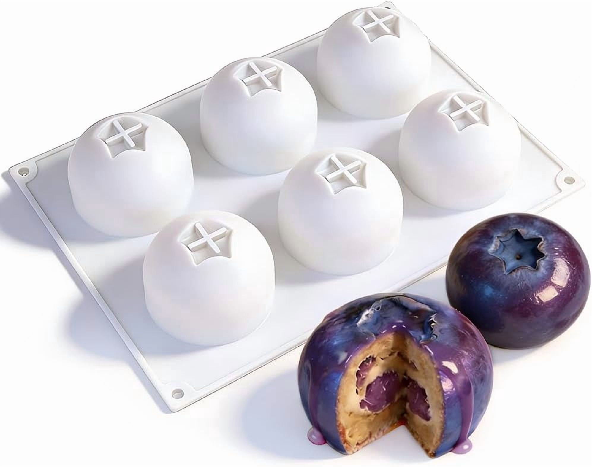 6-Cavity Blueberries Fruit Molds Silicone Molds For Baking Non-Stick ...