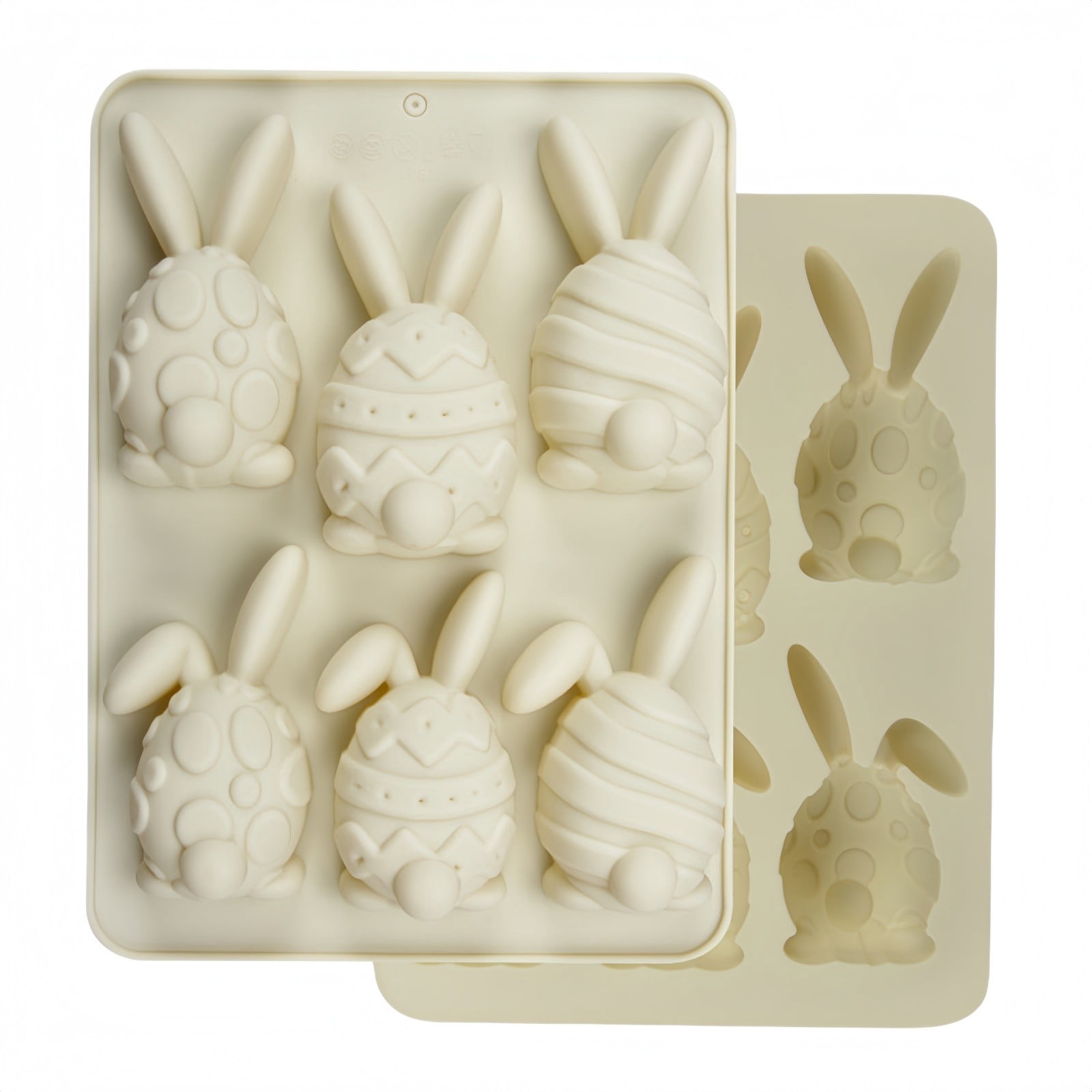 6-Cavity Easter Bunny Silicone Mold - Rabbit & Egg Shaped Baking Mold ...