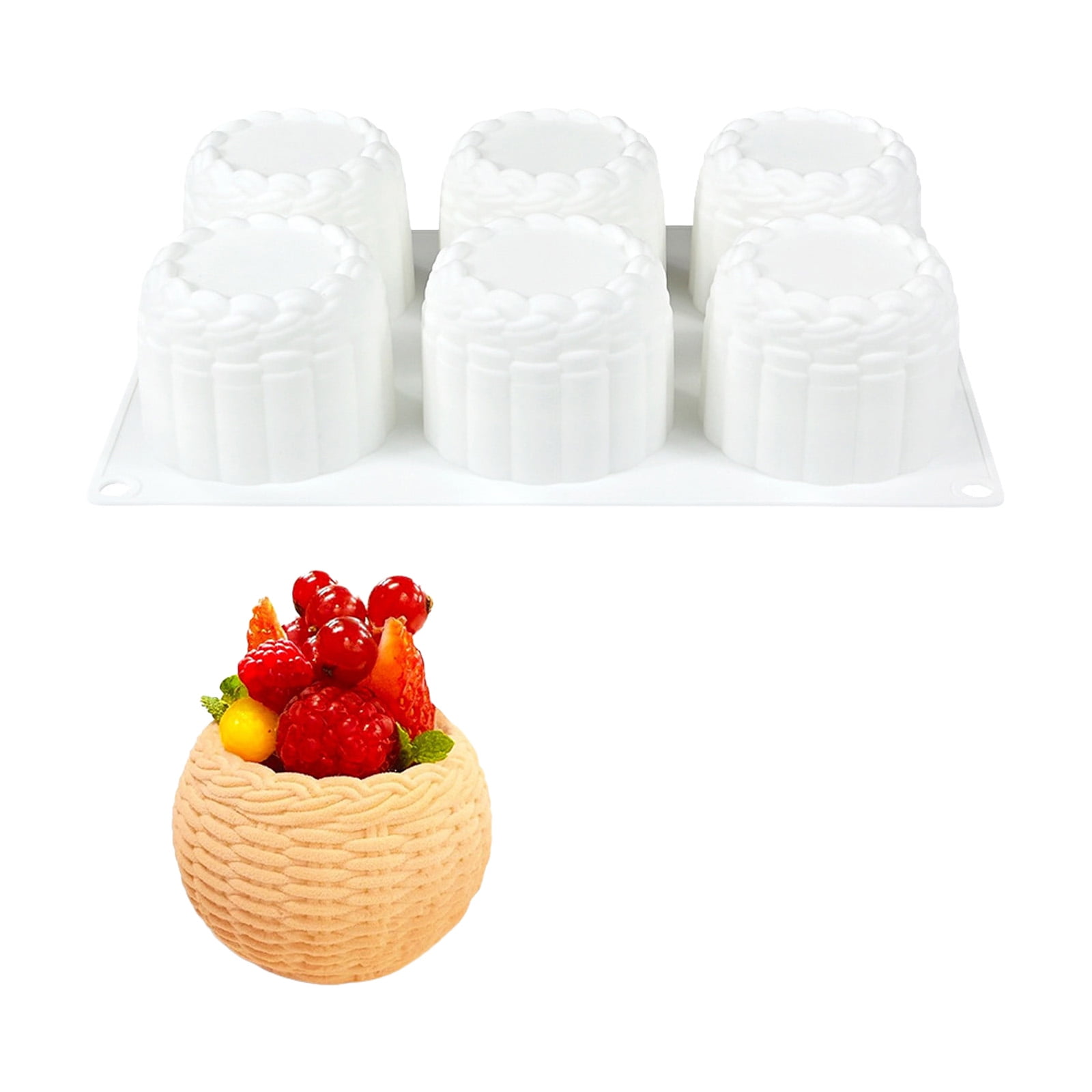 6 Cavity Flower Basket Silicone Molds For Mousses Cake Chocolate Making ...