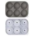 6 Cavity Flower & Round Ice Cube Mold, Food Grade Silicone, Easy ...