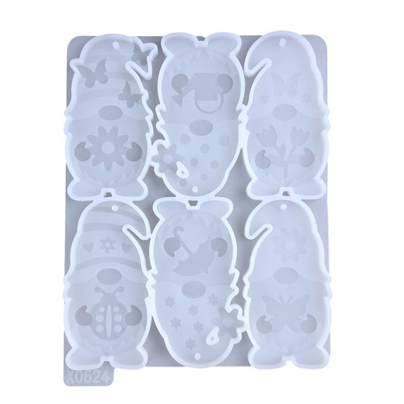 6 Cavity Keychains Molds Pendant Moulds Resin Molds Gnomes Shape ...