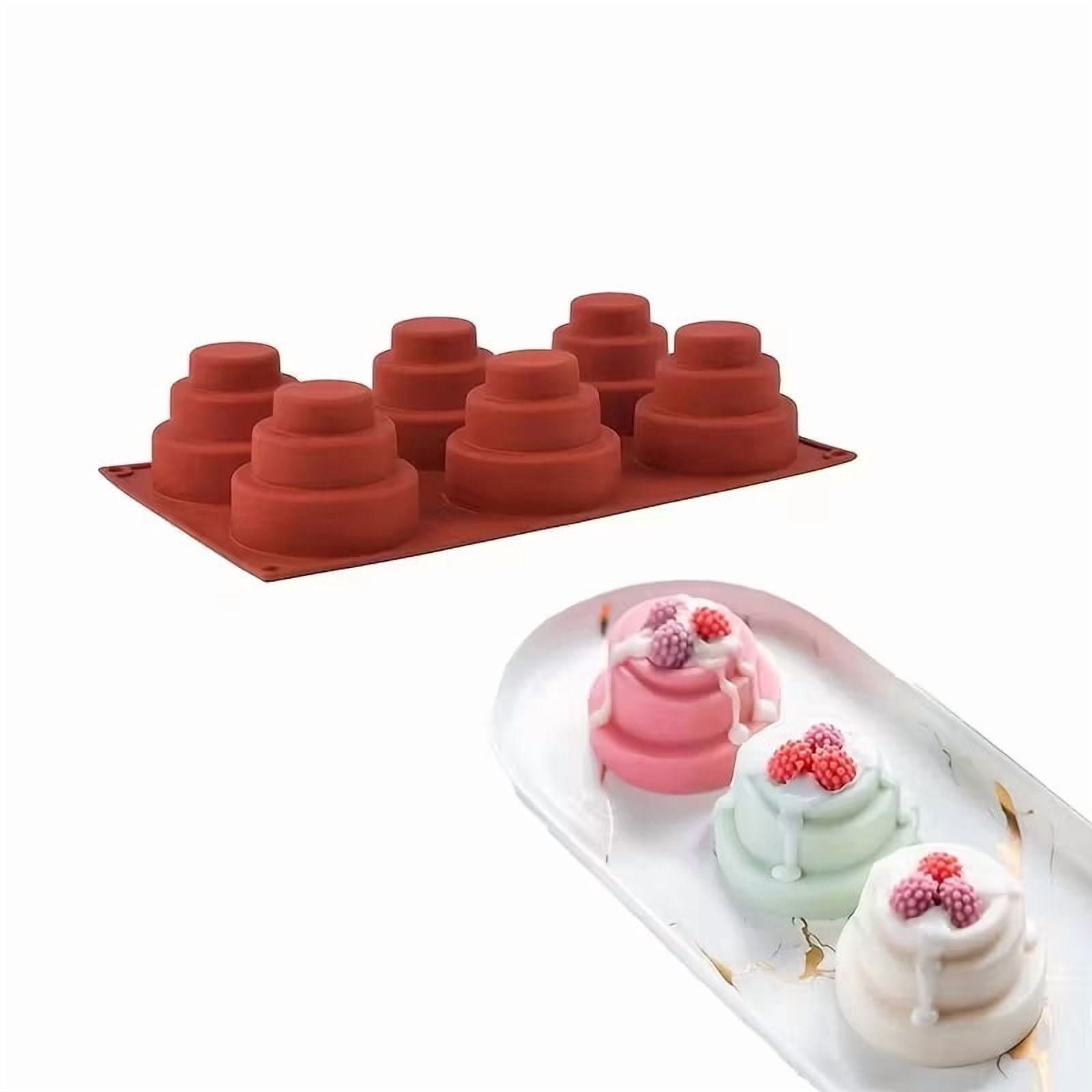 6-Cavity Mini Silicone Cake Mold - Multi-Layer Non-Stick Baking Pan for ...