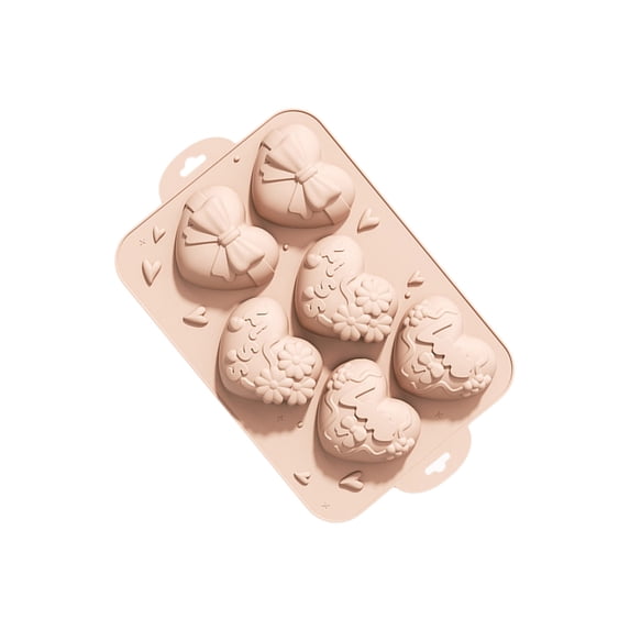 6 Cavity Multipurpose Heart Shape Dessert Mold Kitchen Baking Accessory ...