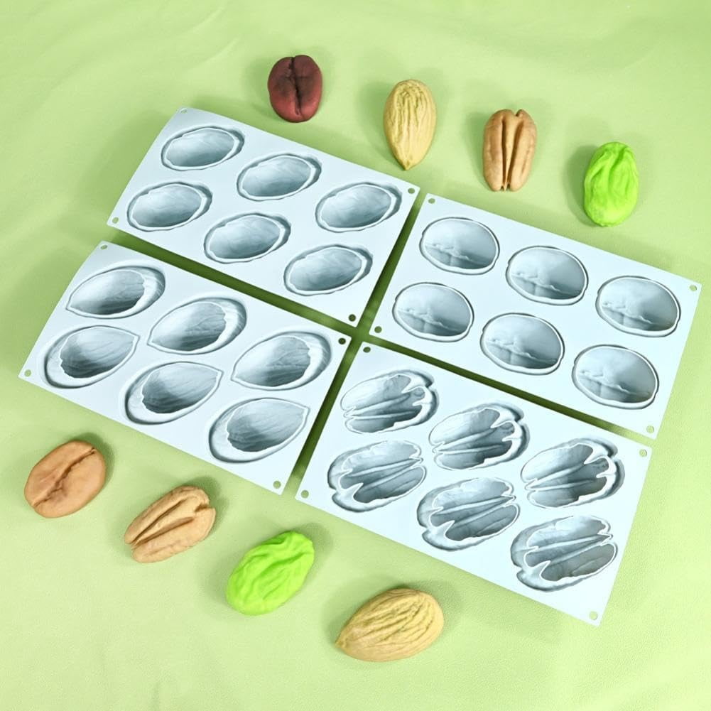 6 Cavity Nut-Shaped Baking Molds, Silicone Molds for Baking, Food-Grade ...