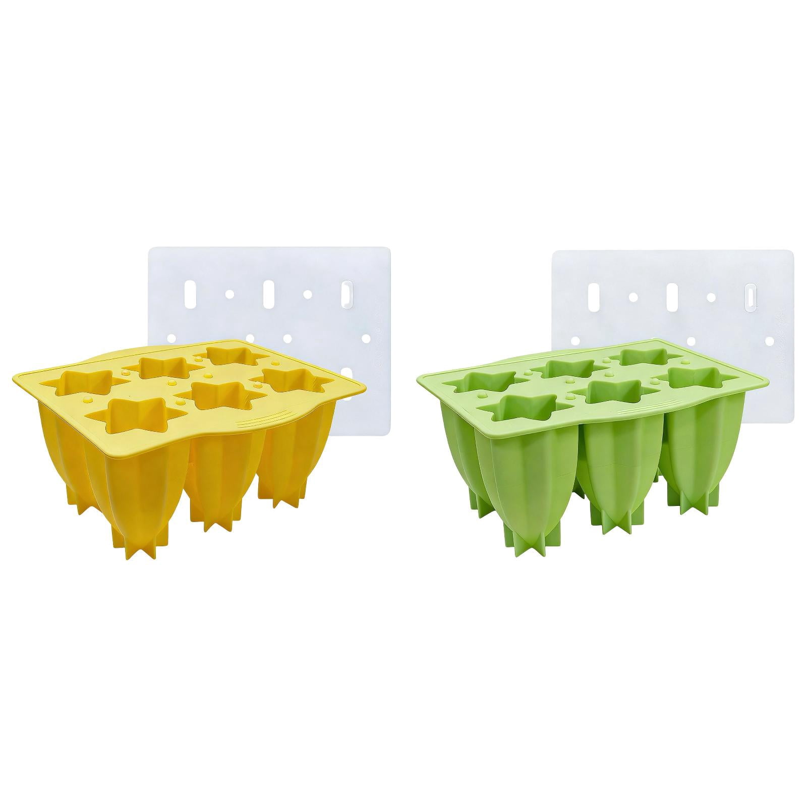6 Cavity Popsicles Molds , Silicone Popsicle Molds, BPA Free Popsicle ...