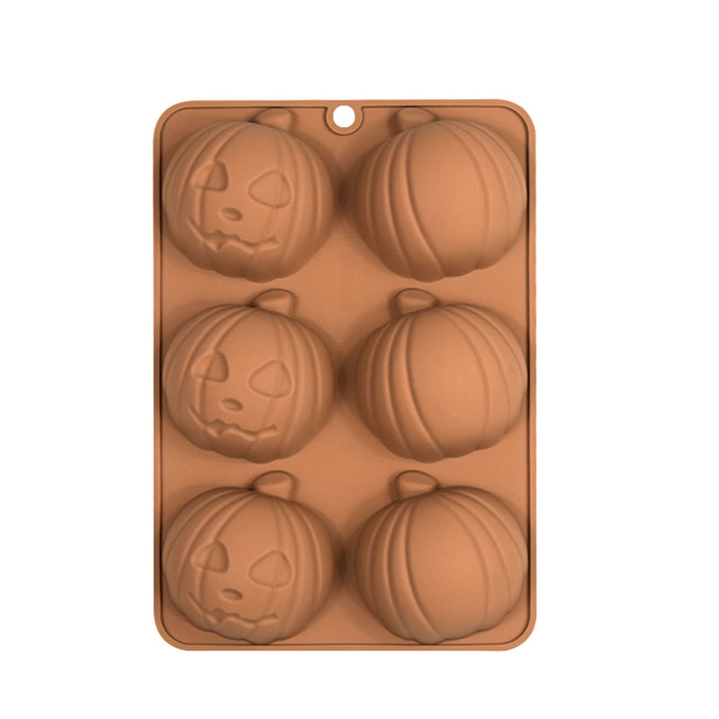 6 Cavity Pumpkin Silicone Mold Cake Baking Mold for Making Chocolate ...