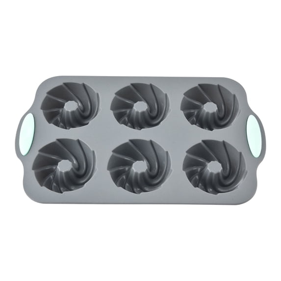 6-Cavity Reusable Silicone Donut Molds - Non-Stick Round Tray for Cakes ...