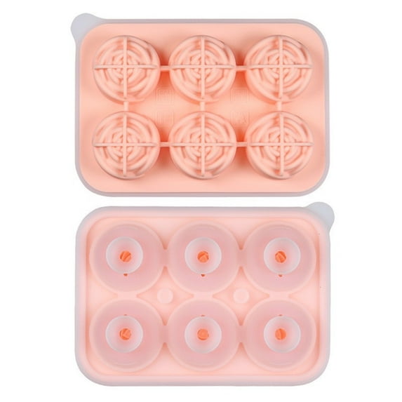 6 Cavity Rose Ice Cube Mold Silicone Ice Tray For Freezer - Pink Ice ...