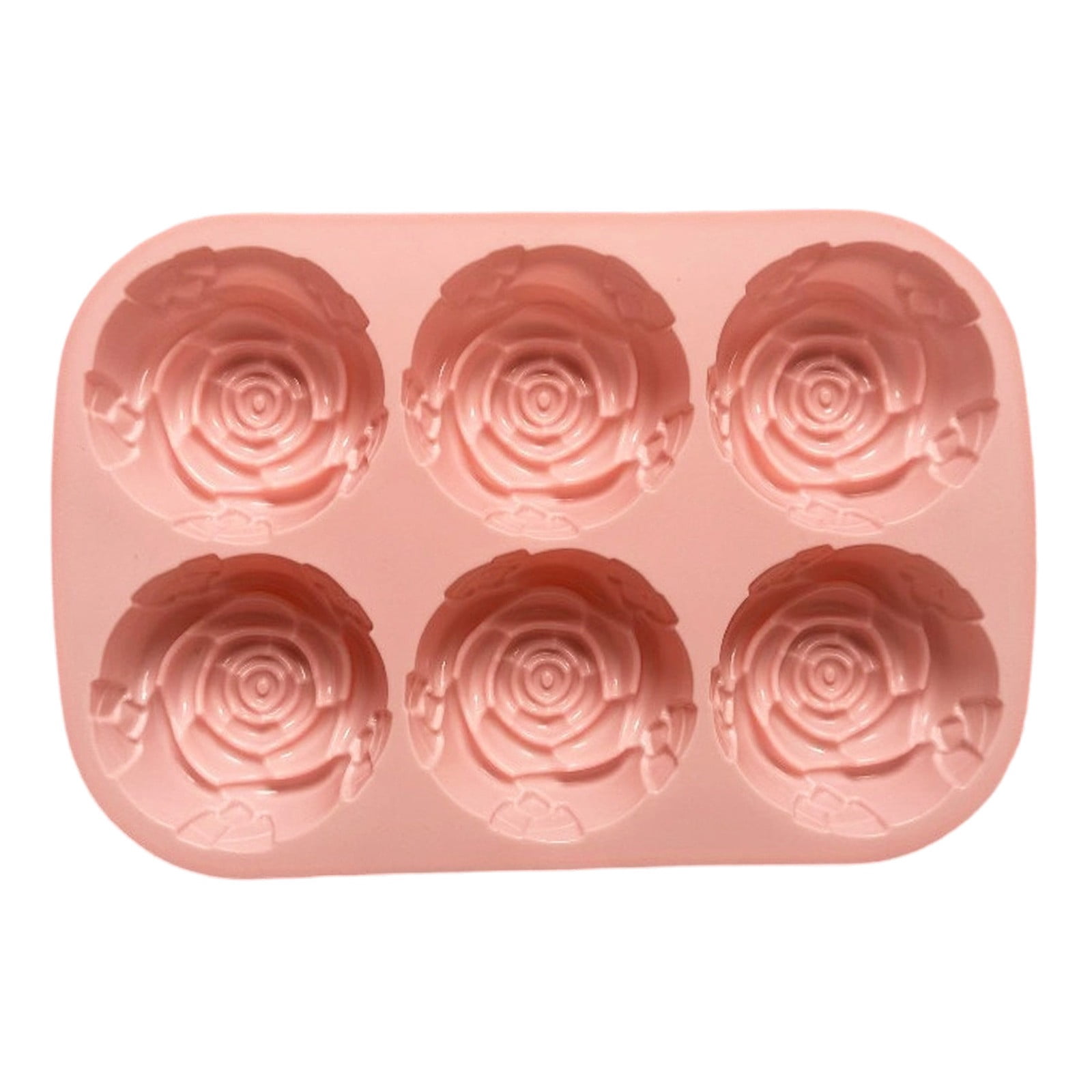 6 Cavity Rose Shape Silicone Mold - For Candles, Soap Making, Heat ...