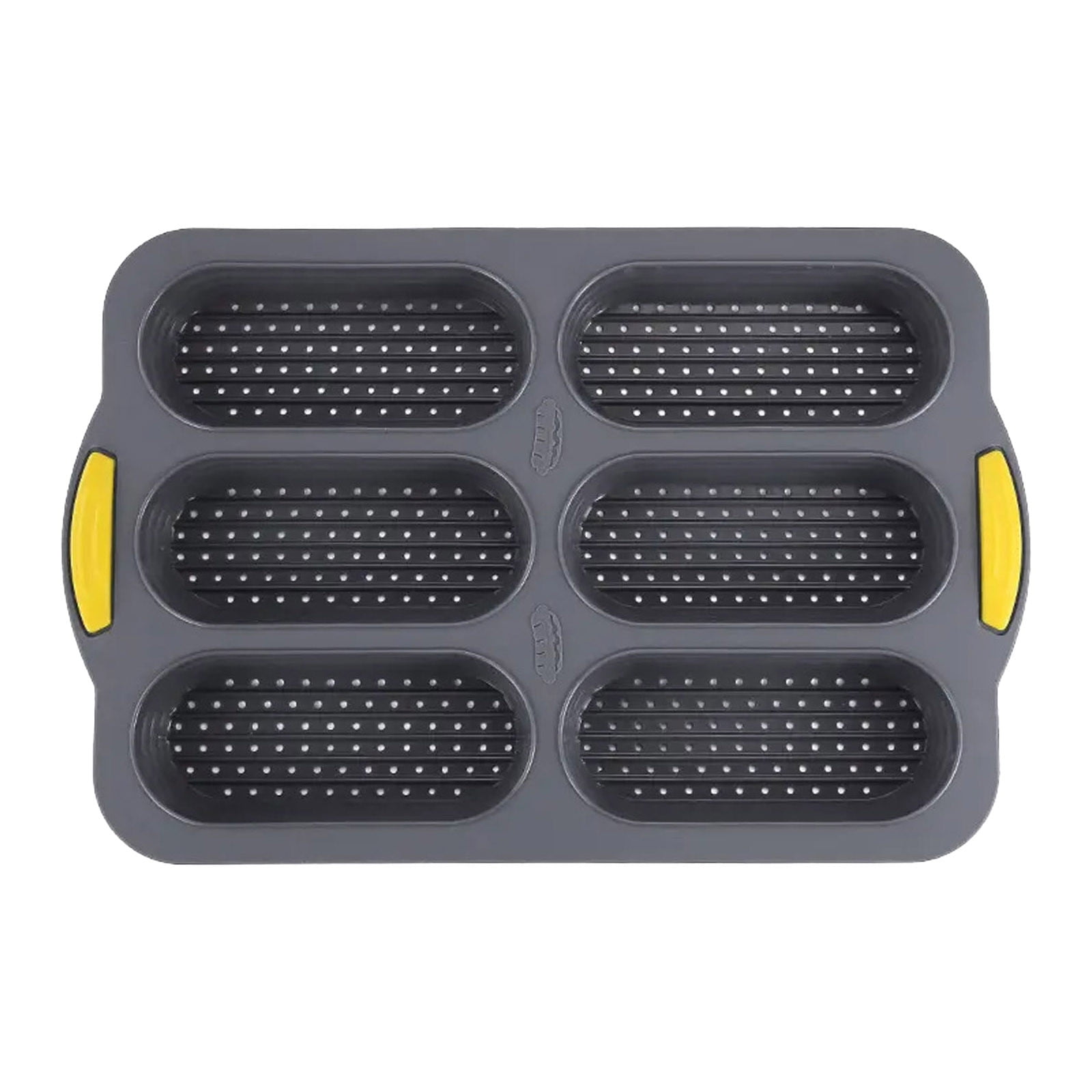 6-Cavity Silicone Baguette Bread Pan, Non-stick French Bread & Hot Dog ...