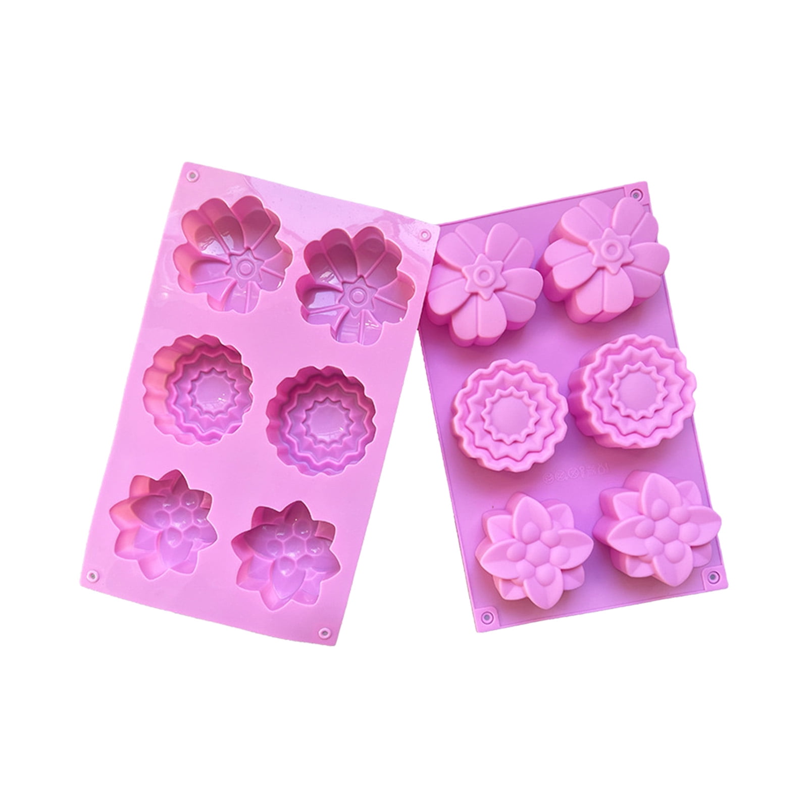 6 Cavity Silicone Flower Baking Molds Nonstick for Cakes Cupcakes ...