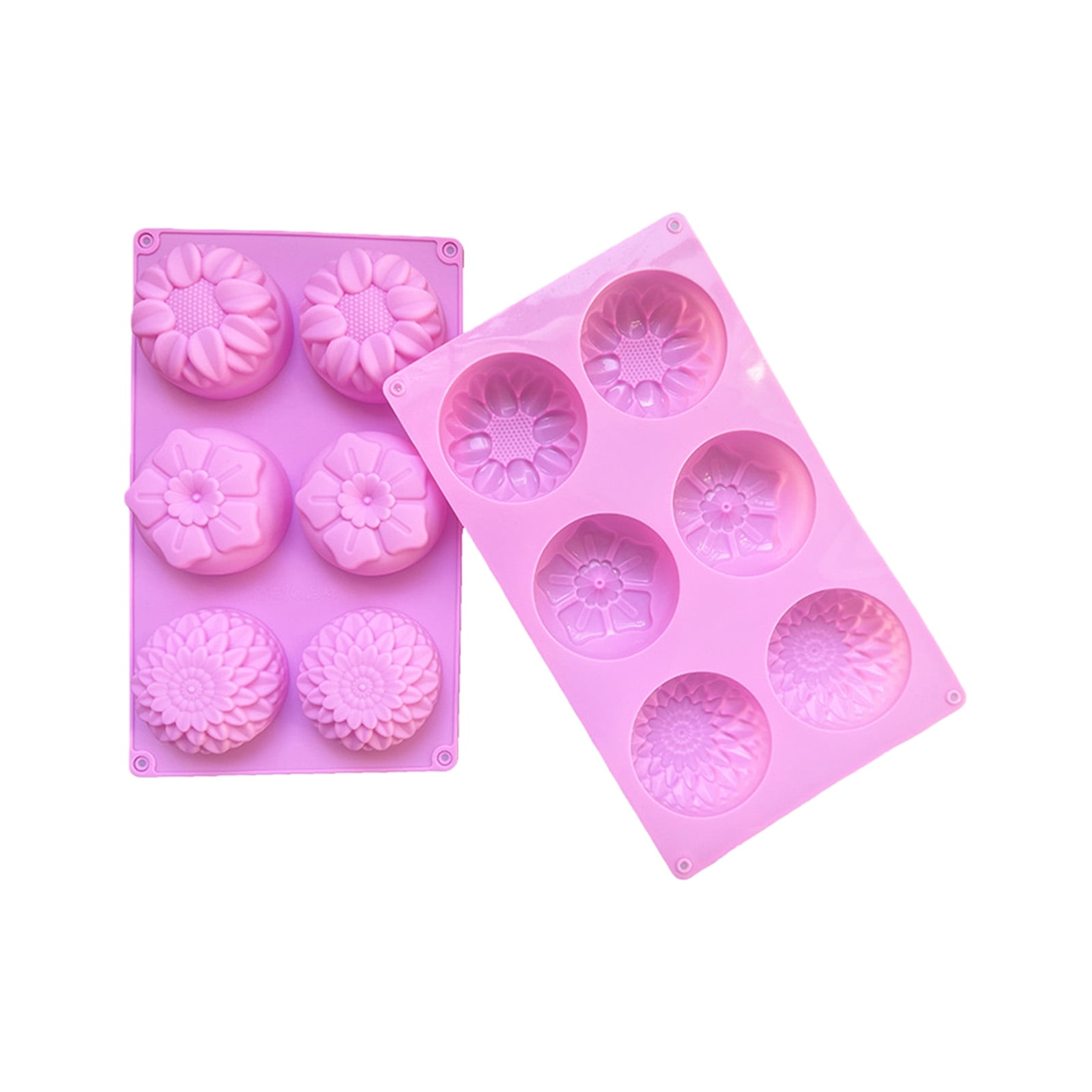 6 Cavity Silicone Flower Baking Molds Nonstick for Cakes Cupcakes ...