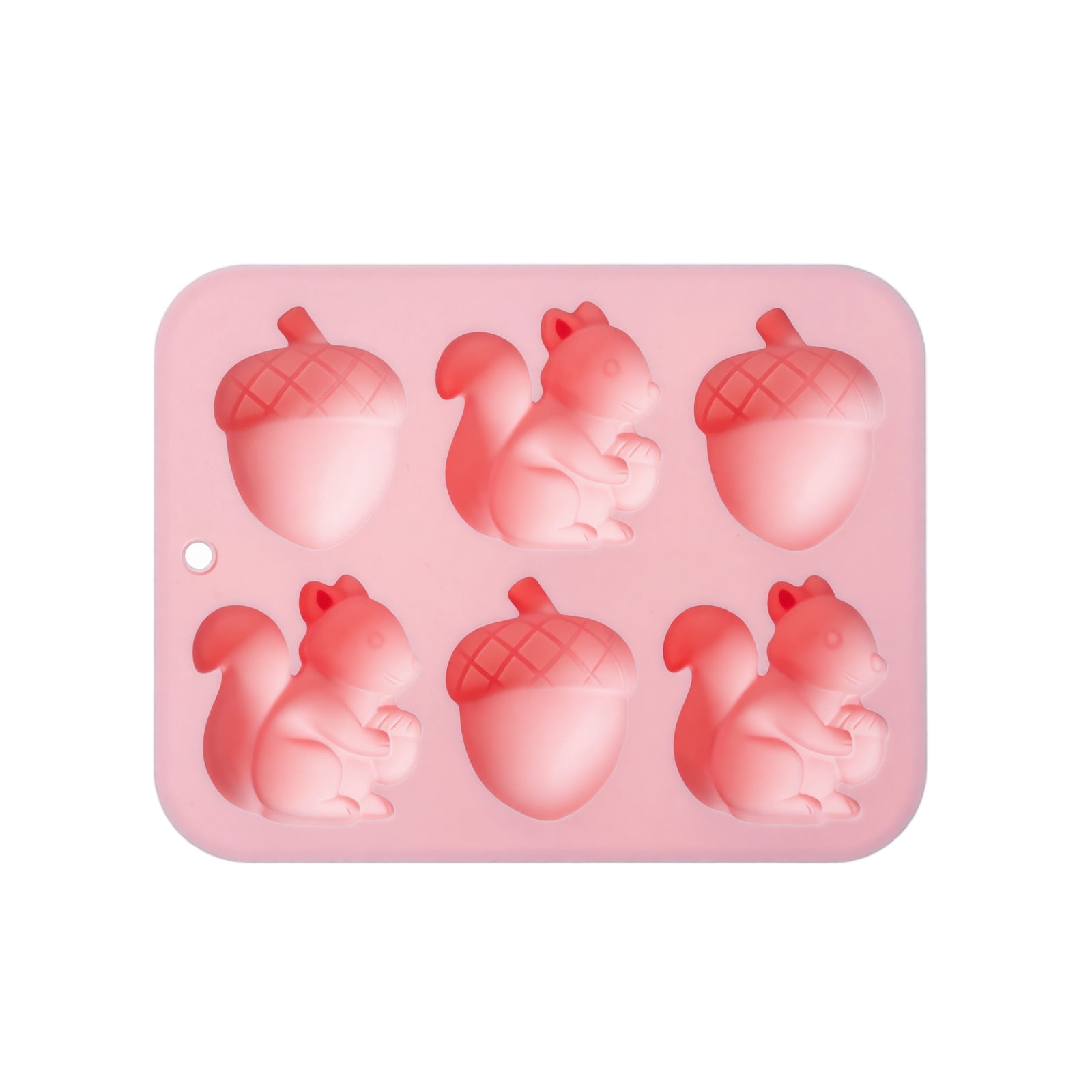 6-Cavity Silicone Ice Cube Mold Squirrel and Acorn Shape Flexible ...