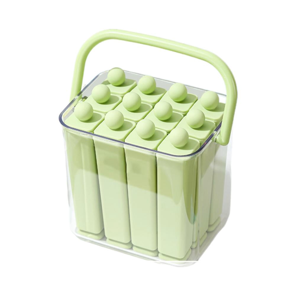 6 Cavity Silicone Ice Stick Set with Lid & Handle, Easy Release Long ...