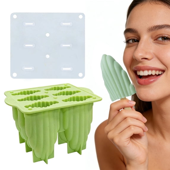 6-Cavity Silicone Popsicle Mold, BPA-Free Ice Pop Maker with Lid, Easy ...