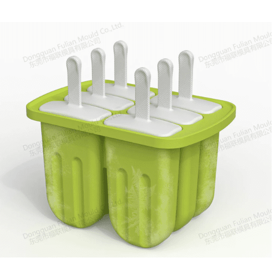 6 Cavity Silicone Popsicle Mold with sticks Reusable Ice Pop Maker for ...