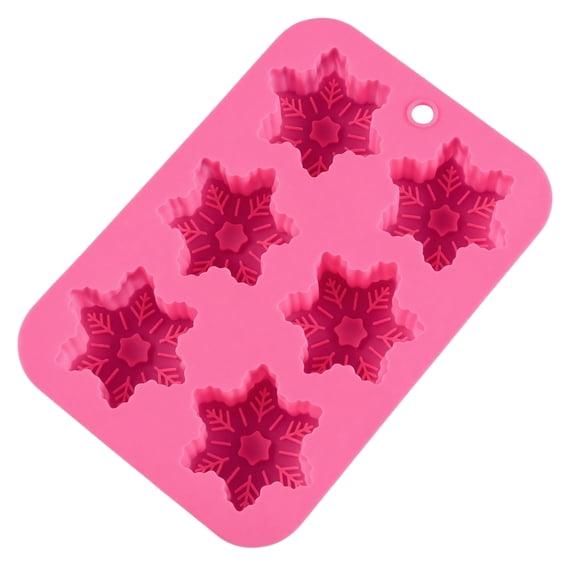 6-Cavity Snowflake Silicone Mold, Holiday Shape Rice Cake Pudding ...