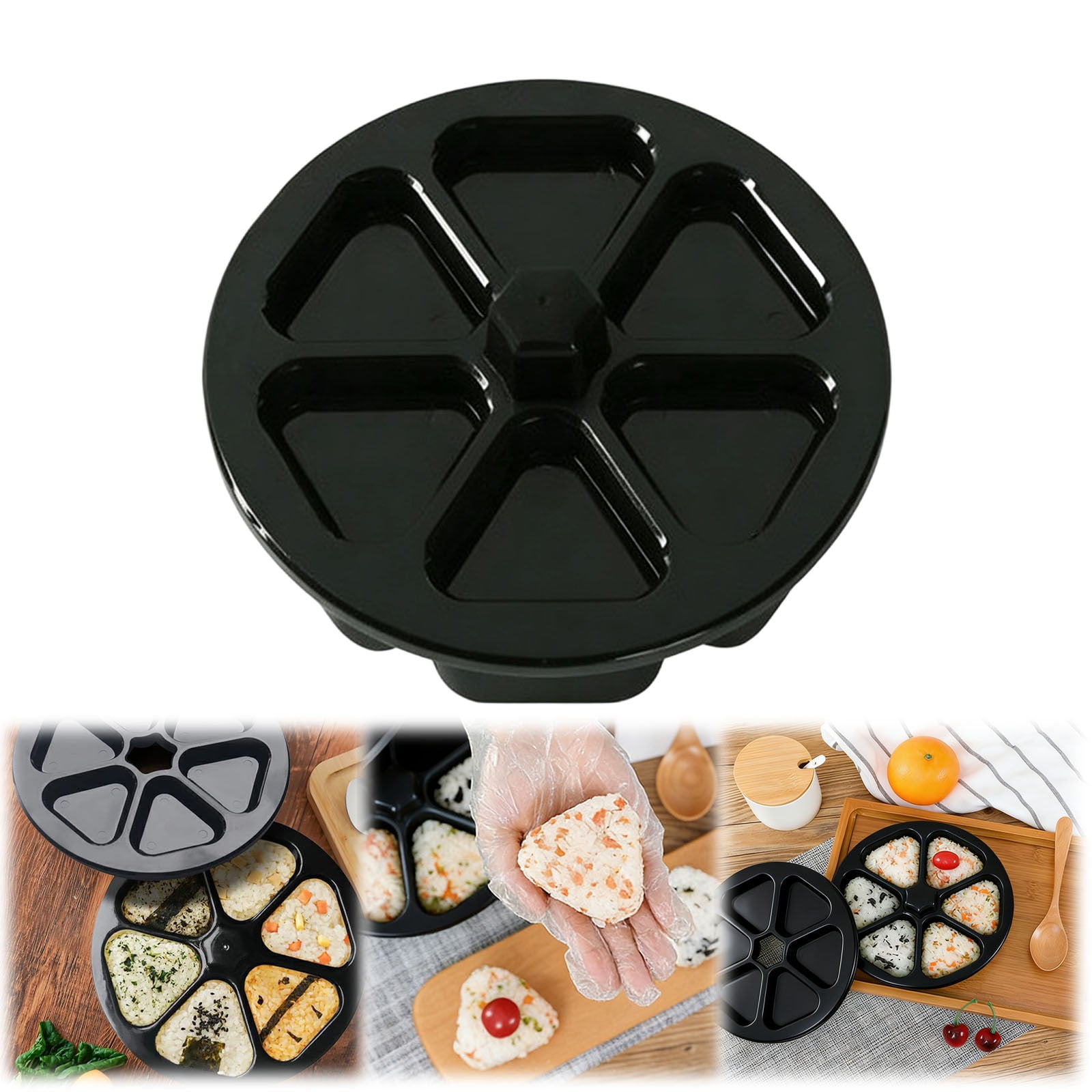 6 Cavity Triangle Sushi Mold, Food-Grade Plastic Onigiri Mold, Onigiri ...