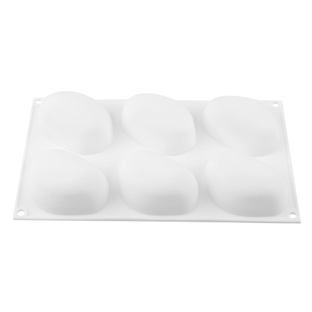 6 Cavity White Silicone Mould Pebble Stone Shape Baking Tool for Cake ...