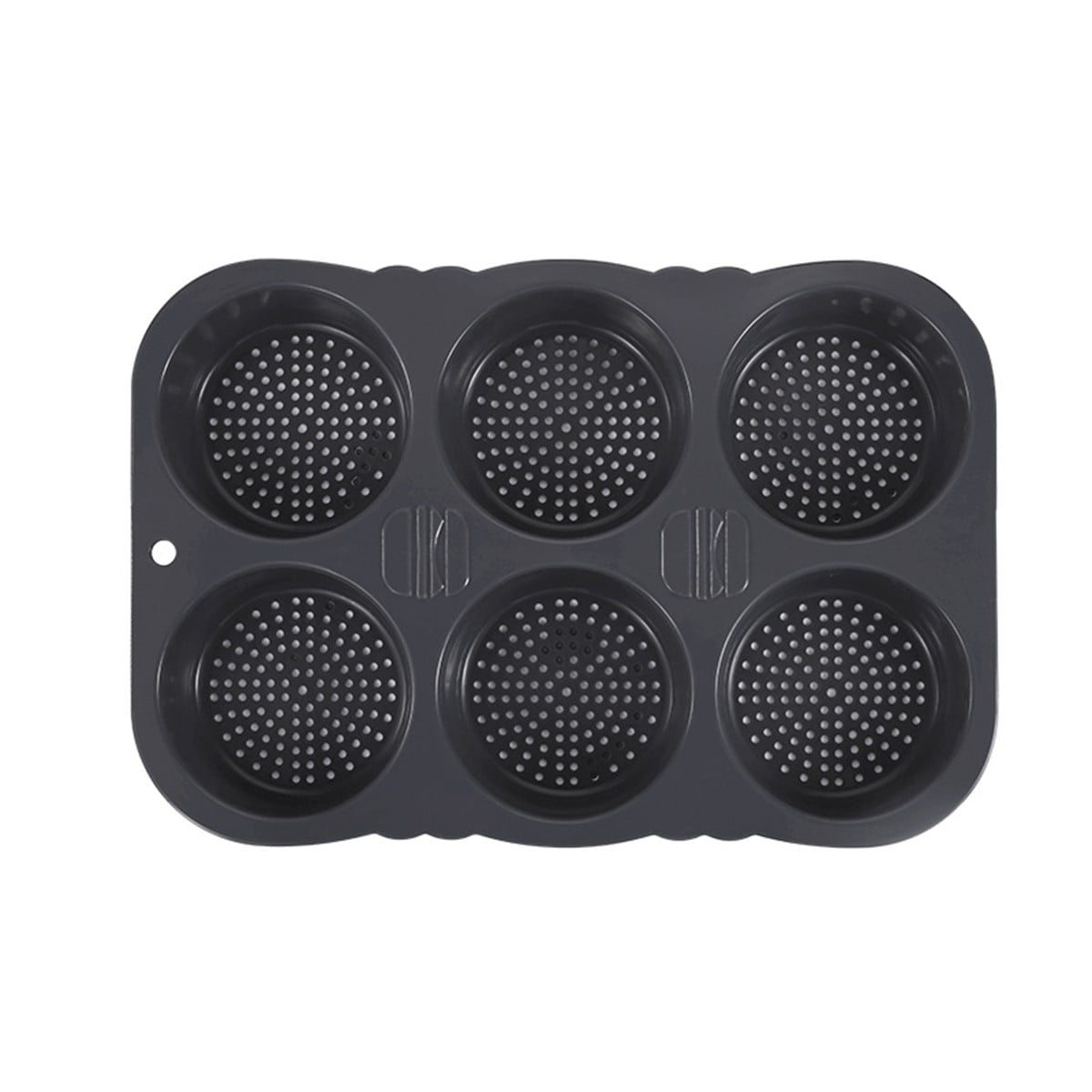 6 Cavitys Silicone Hamburger Bun Mould Non Stick Bread Pan Burger Bun ...