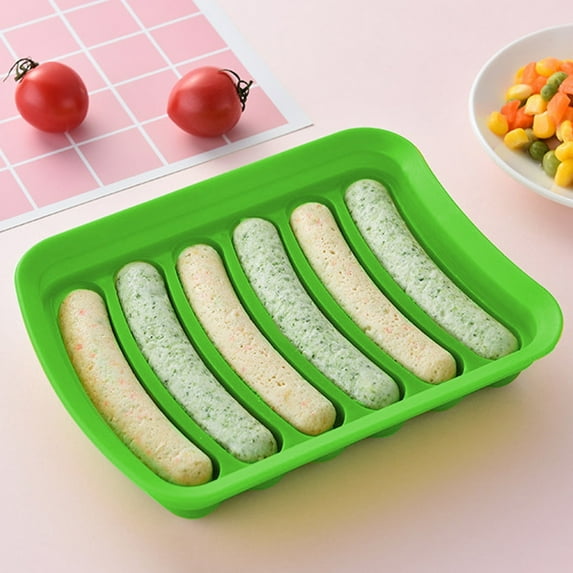 6-Cell Silicone Hot Dog Mold with Lid,High Heat Resistant Sausage and ...