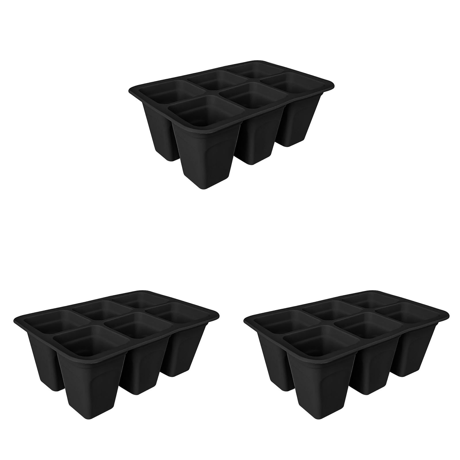 6-Cell Silicone Seedling Starter Tray - 3PCS Reusable Deep Root ...