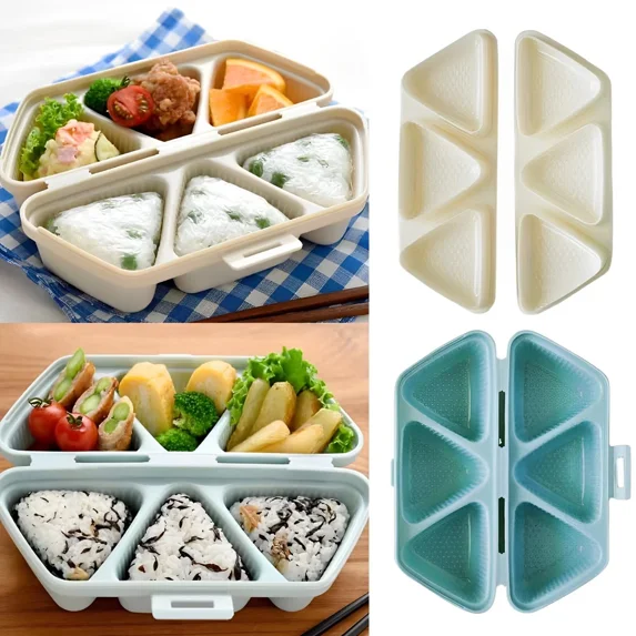 6 Cell Triangle Sushi Mold Onigiri Rice Ball Bento Press Maker Mold ...