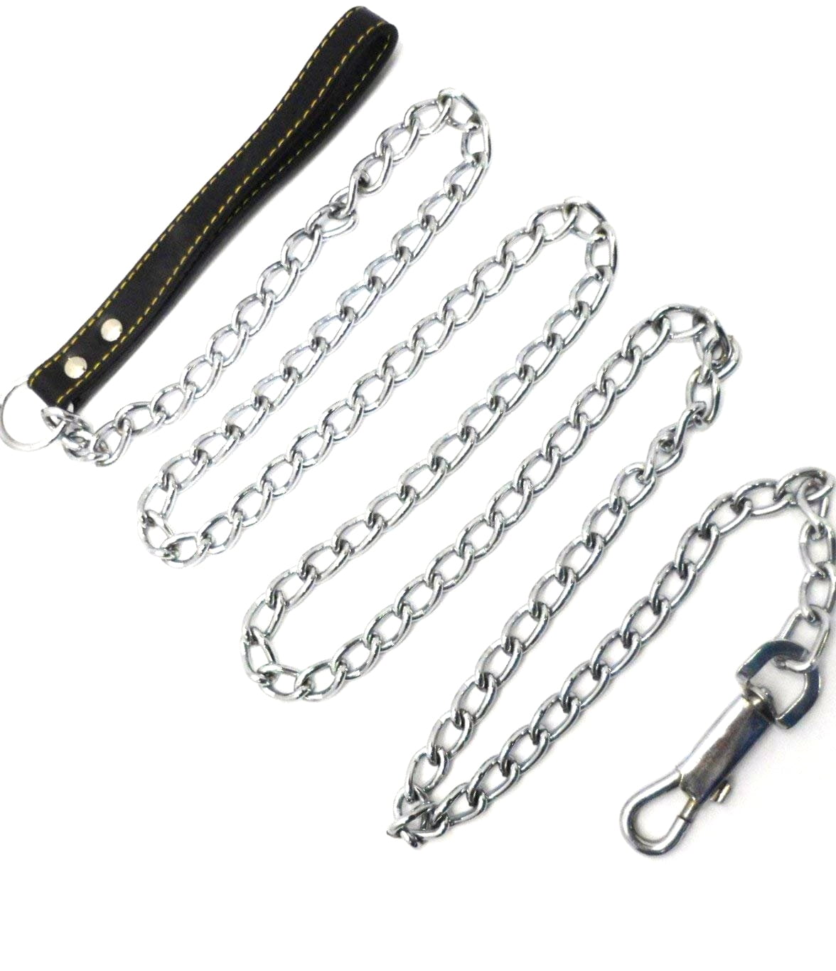 GoodPooch 6' Heavy Duty Chain Leash with Strong Leather-Like Handle ...