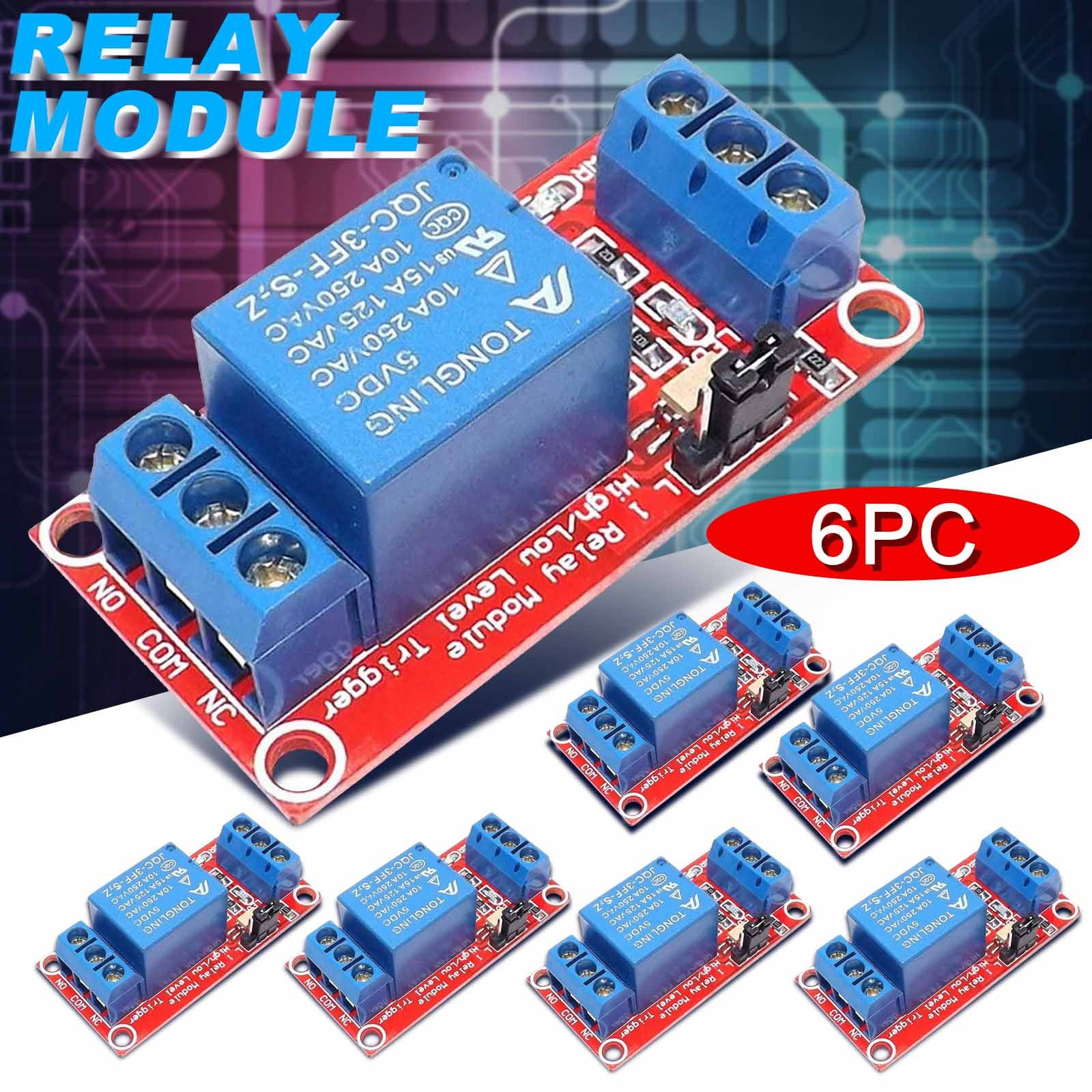 6-Channel 5V Relay Module, High-Voltage Switch, 6 Independent Contacts ...