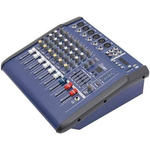 6 Channel Audio Mixer, Professional Compatible Mixer with 16 DSP Reverb Effects and 48V Phantom ...