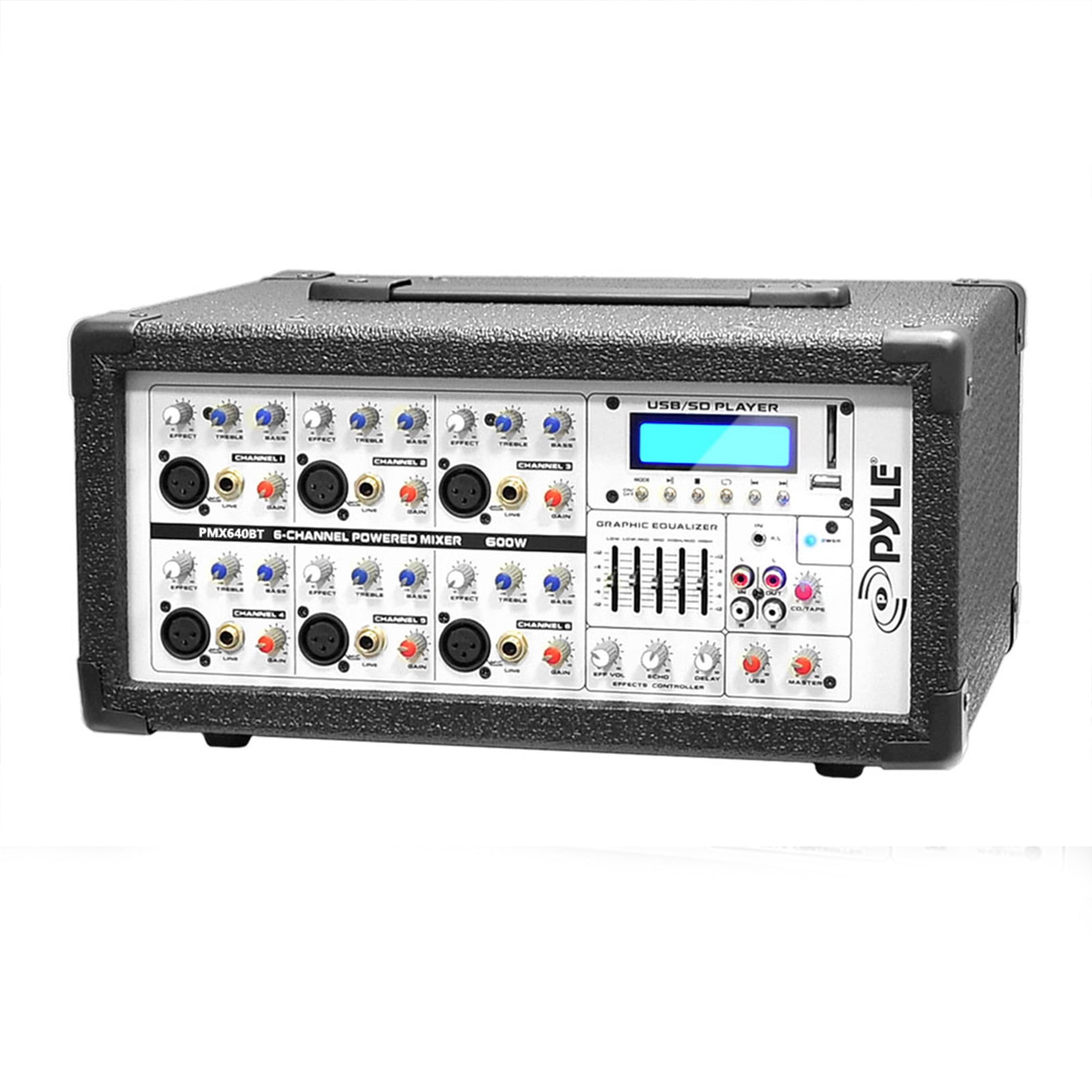 PylePro PMX640BT - Analog mixer - powered - 6-channel - 600 Watt ...