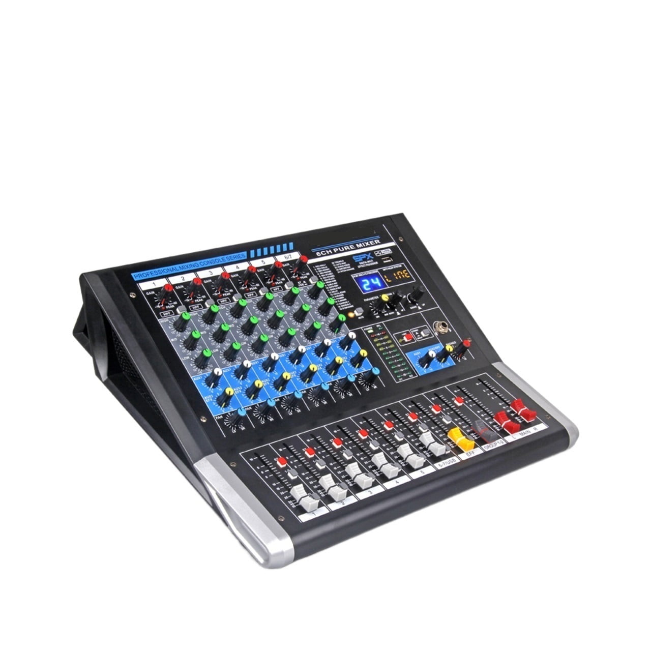6-Channel Mixer Dj Controller Sound Board With 24 DSP Effect USB For DJ ...