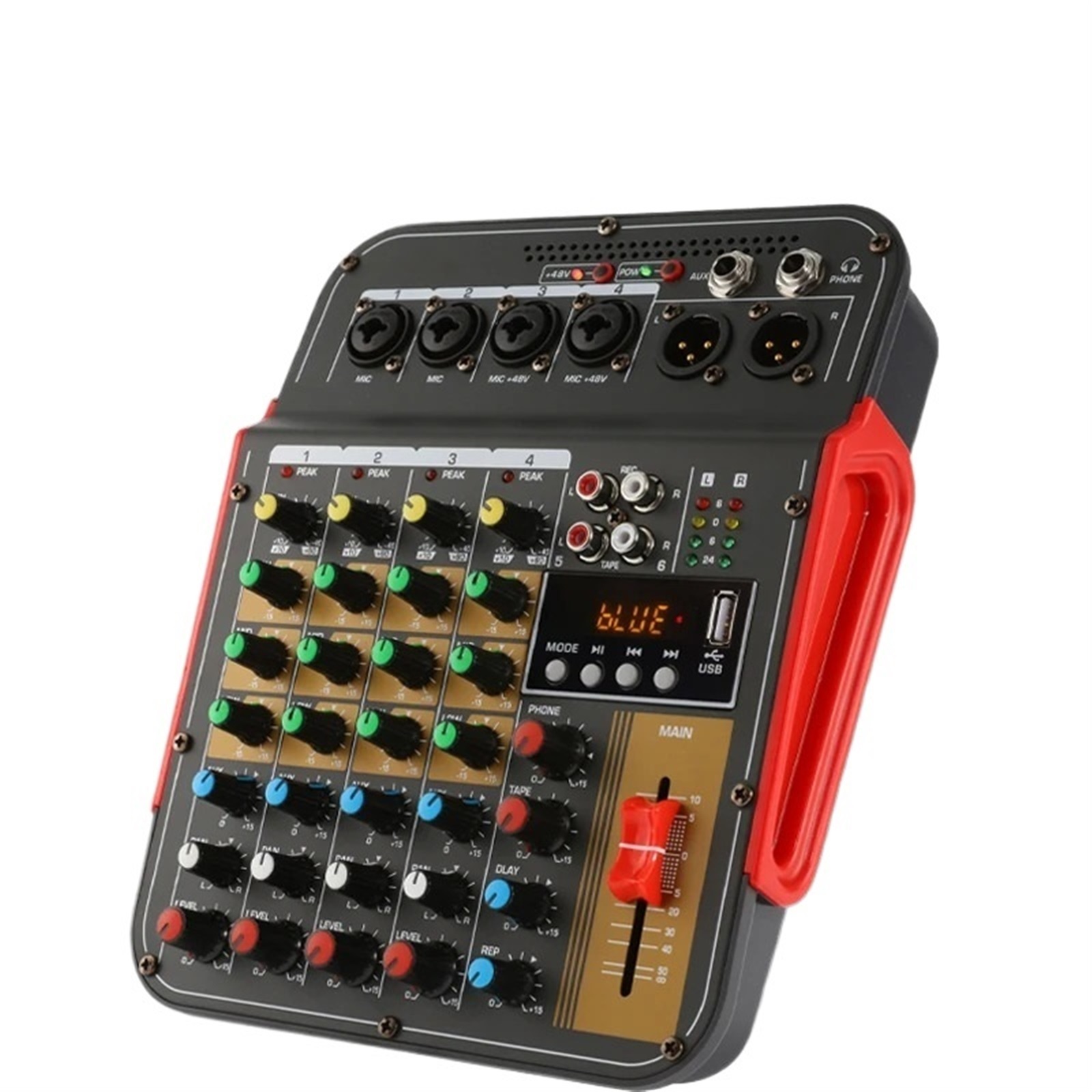 6-Channel Mixer Outdoor Conference USB Reverb Processor Sing Live with ...