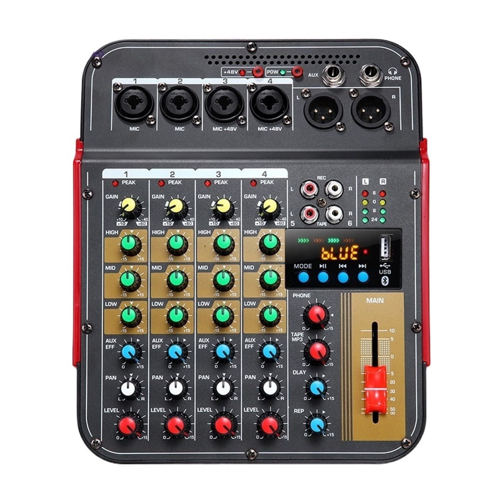 6-Channel Mixing Console Audio Mixer Outdoor Conference Audio USB ...