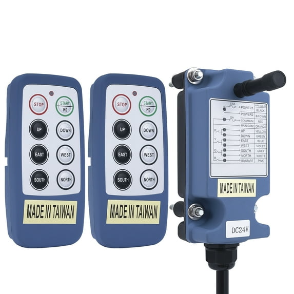 6 Channel Saga Mini Industrial Wireless Crane Radio Remote Control 110V ...