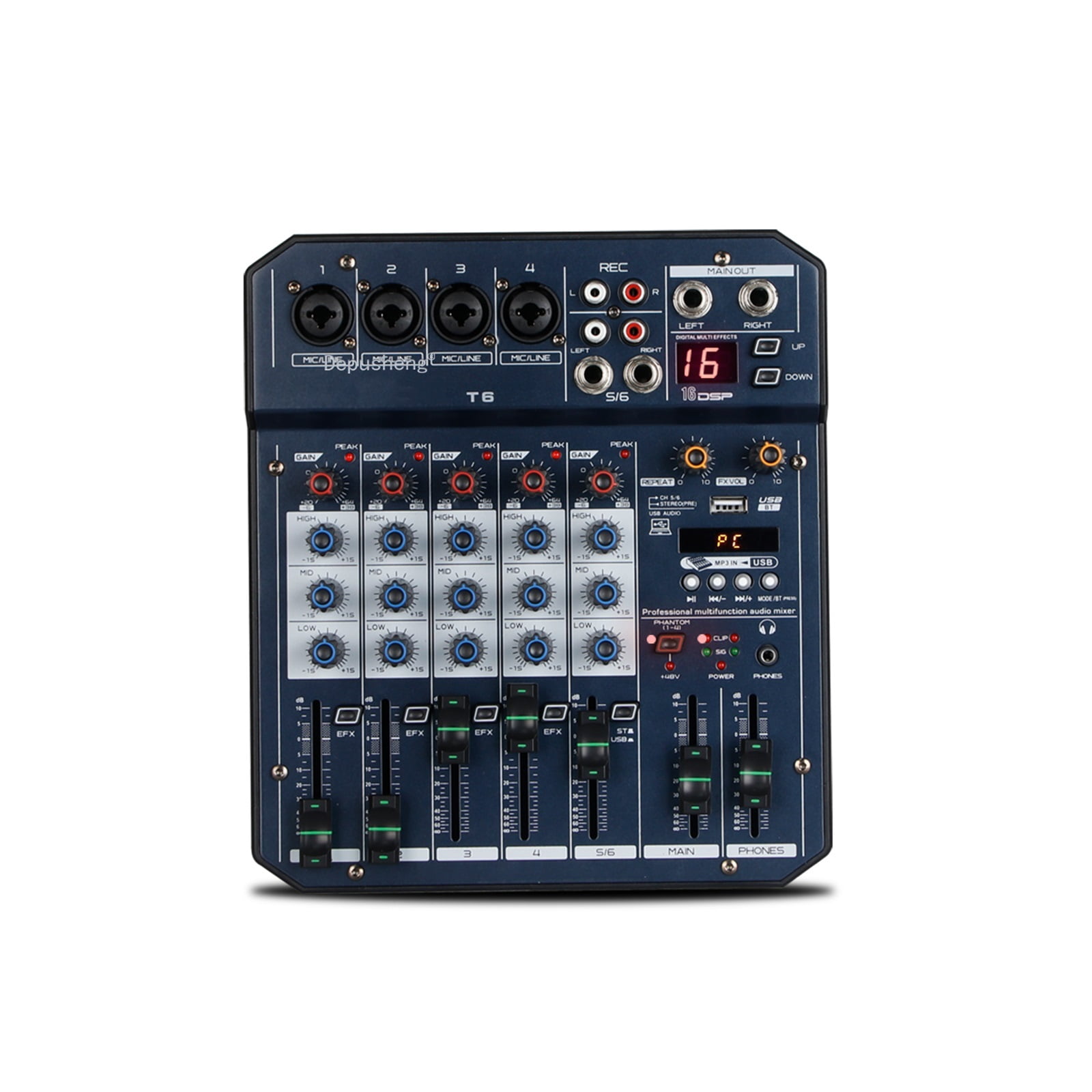 6-Channel Sound Card Processor 16DSP Sound Controller Interface For PC ...