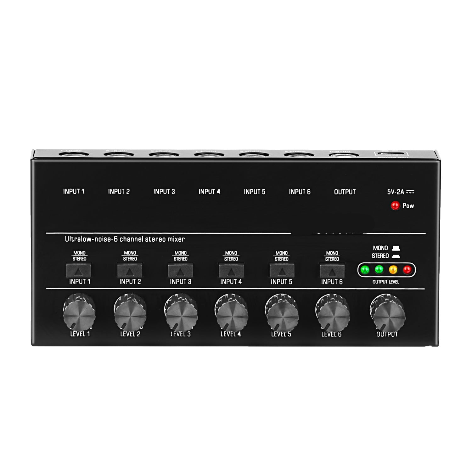 6 Channels Audio Mixer Portable Ultra Low-Noise Line Mixer Stereo Mixer ...