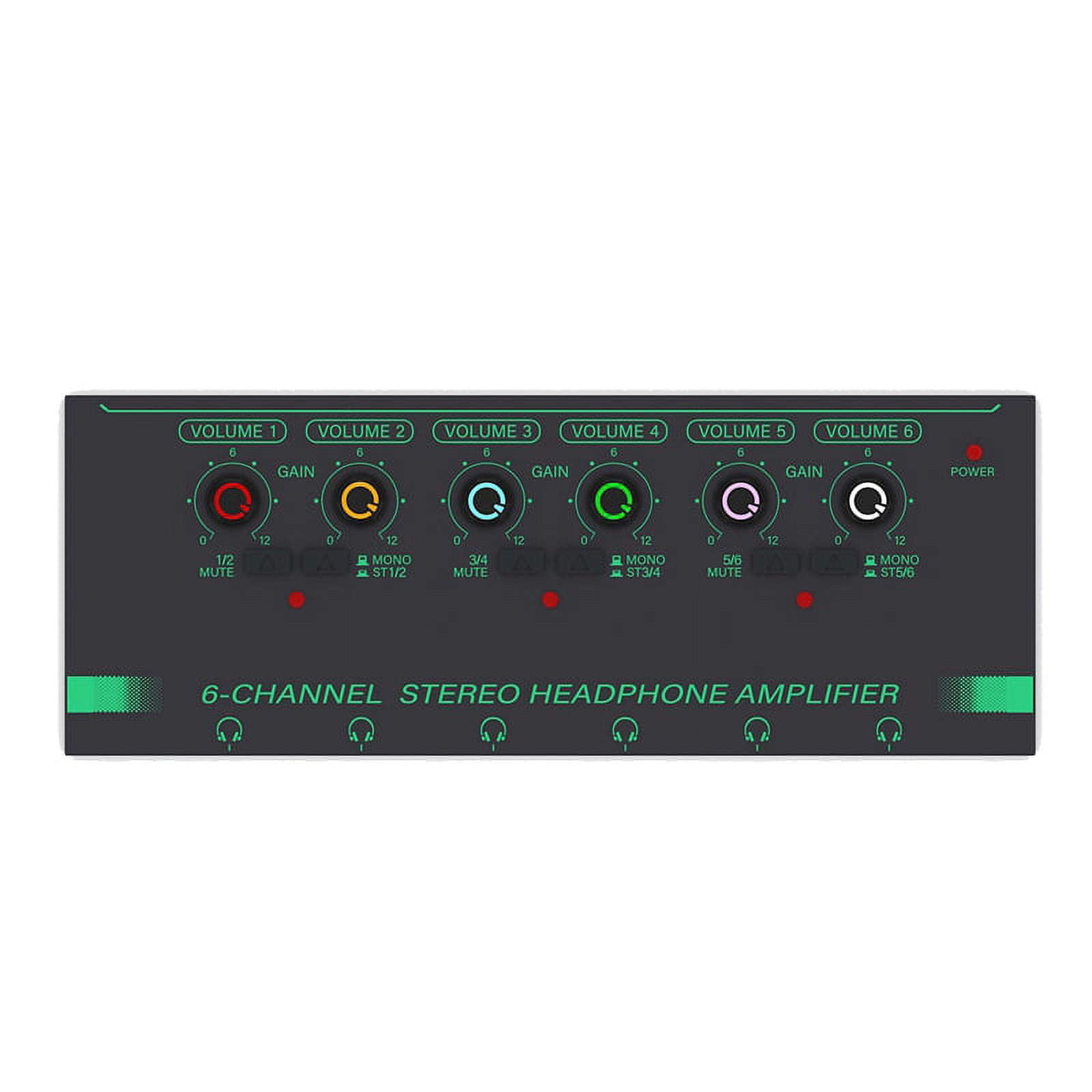 6 Channels Stereo Headphone Amplifier Mini Portable Earphone Splitter ...