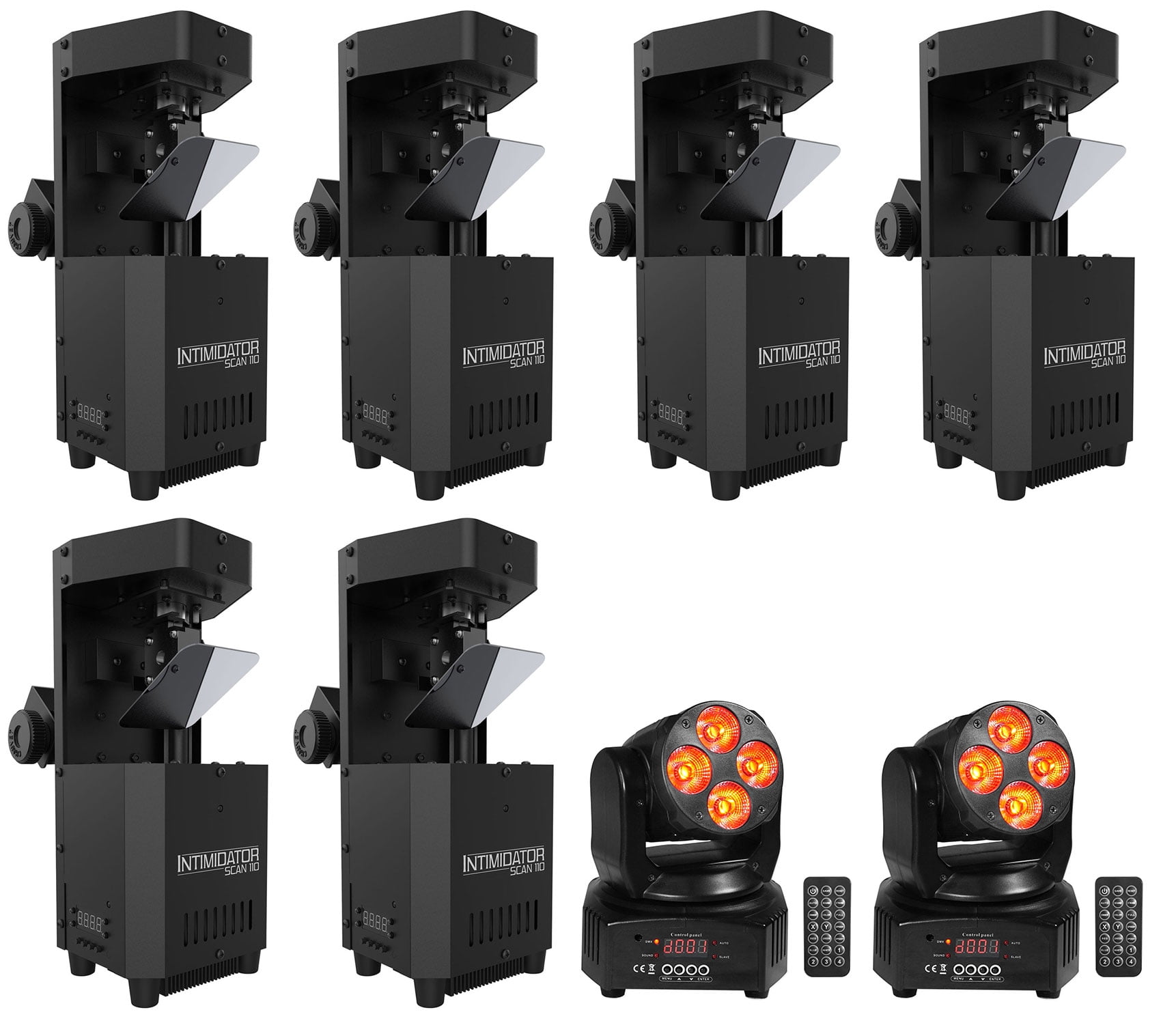 (6) Chauvet Intimidator Scan 110 Compact Scanner Effect Lights+(2) Moving Heads - Walmart ...