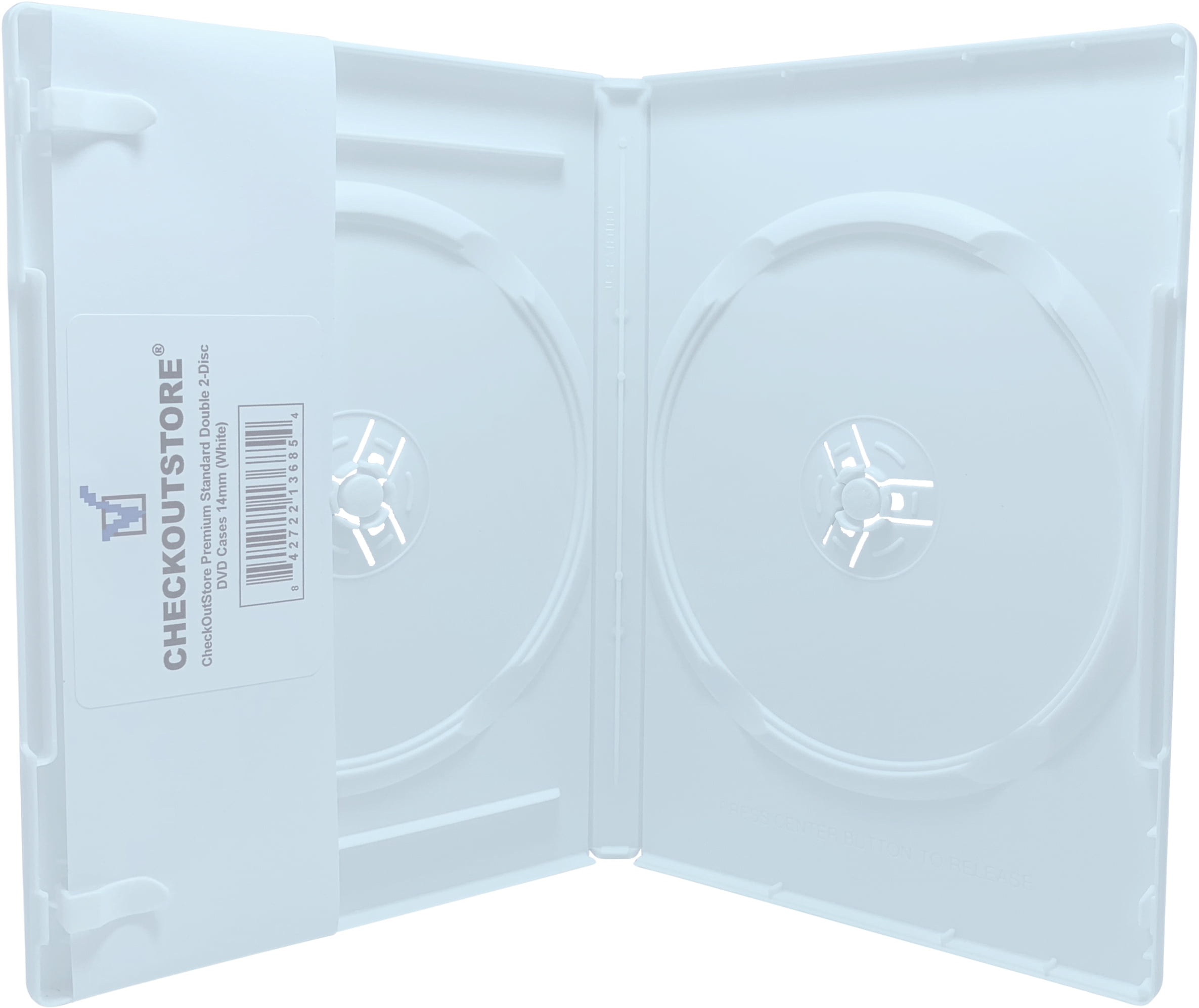 (6) CheckOutStore Premium Standard Double 2-Disc DVD Cases 14mm (White ...