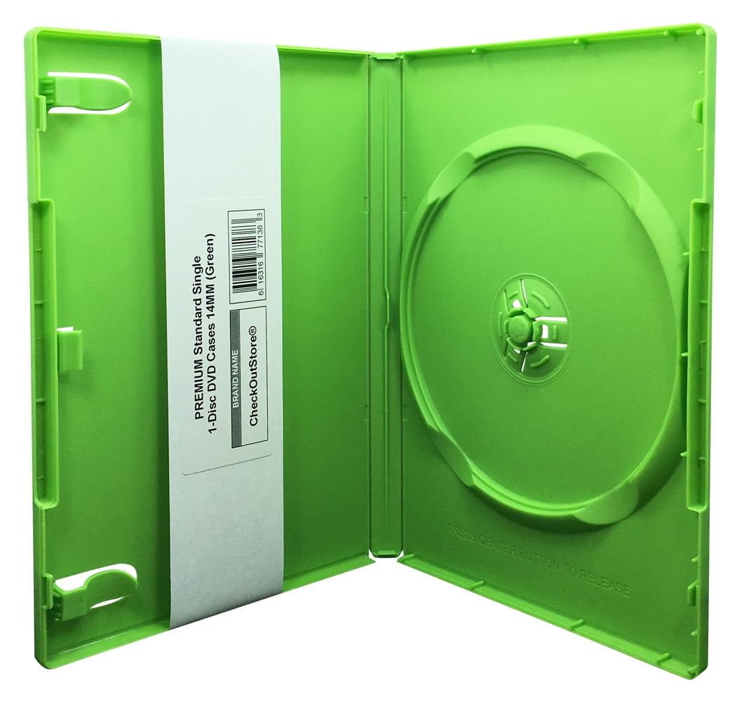 (6) CheckOutStore Premium Standard Single 1-Disc DVD Cases 14mm (Green ...