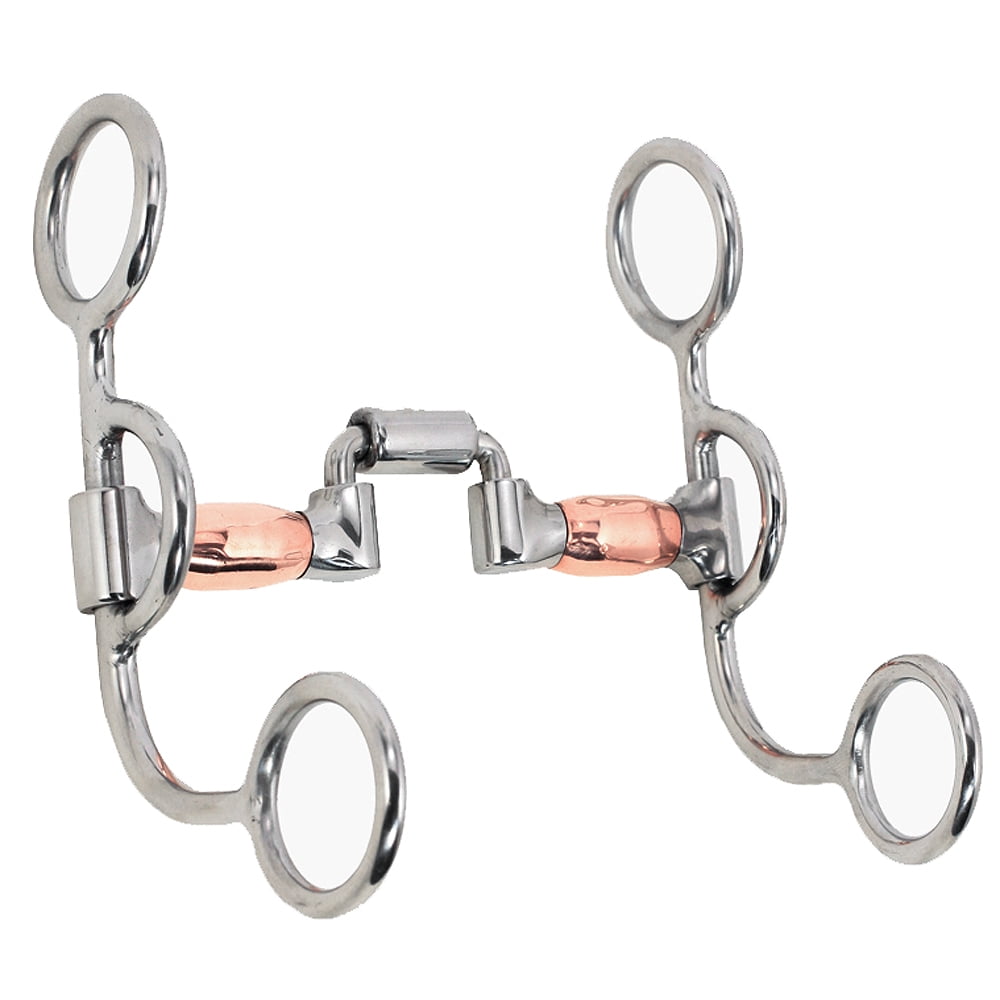 Hilason 6" Cheeks Hinged Correction Horse Bit, Copper Roller, Stainless ...