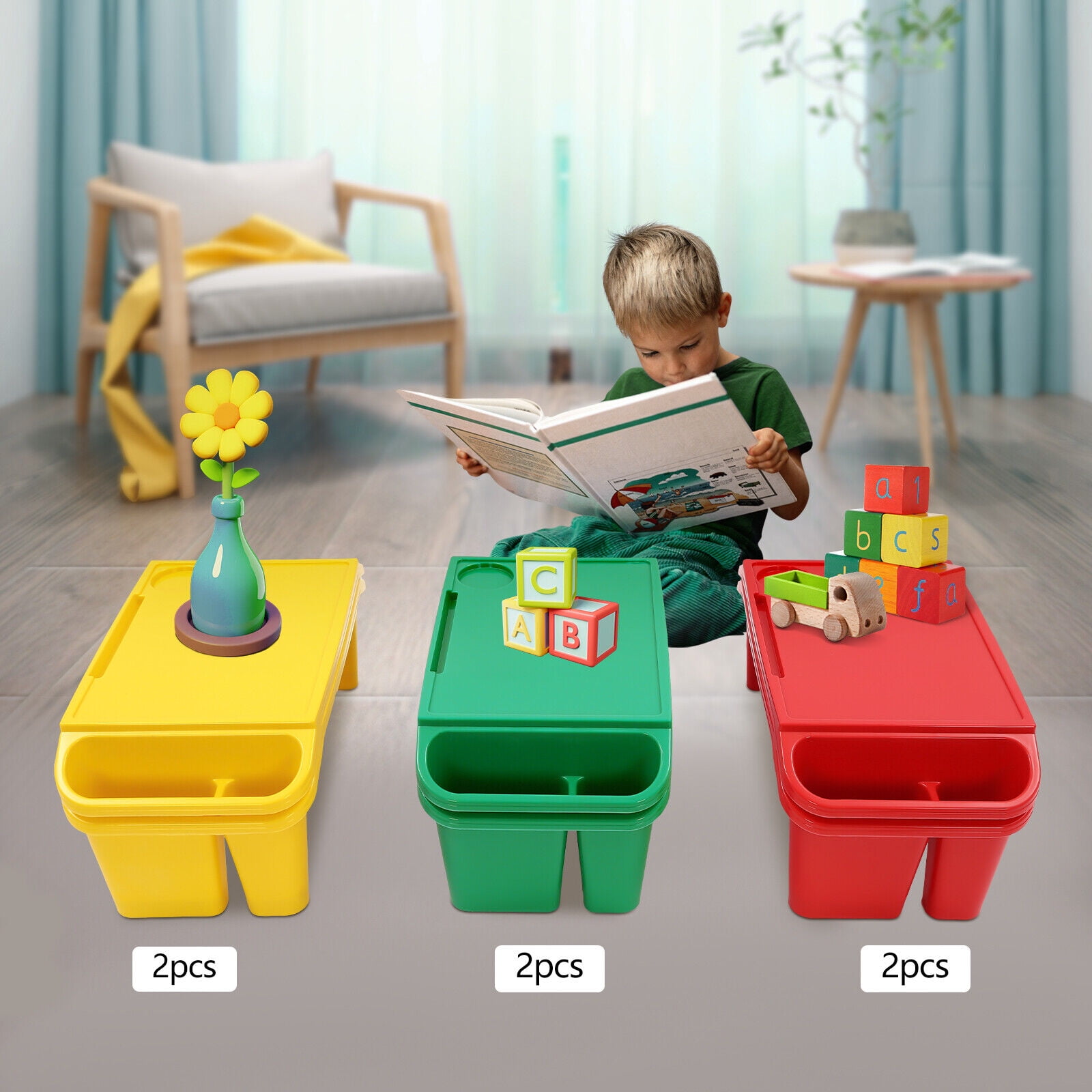 6* Children Lap Desk Portable Pp Kids Tray Lap for Writing Eating Game ...