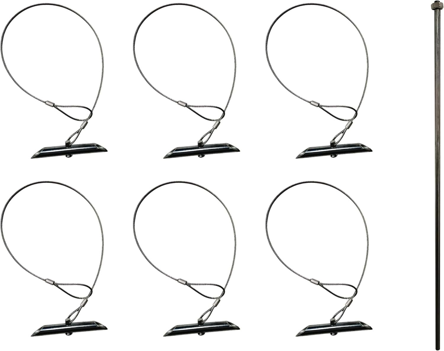 6" Chisel Earth Anchors - 6 Pieces with Drive Rod - Heavy Duty Ground ...