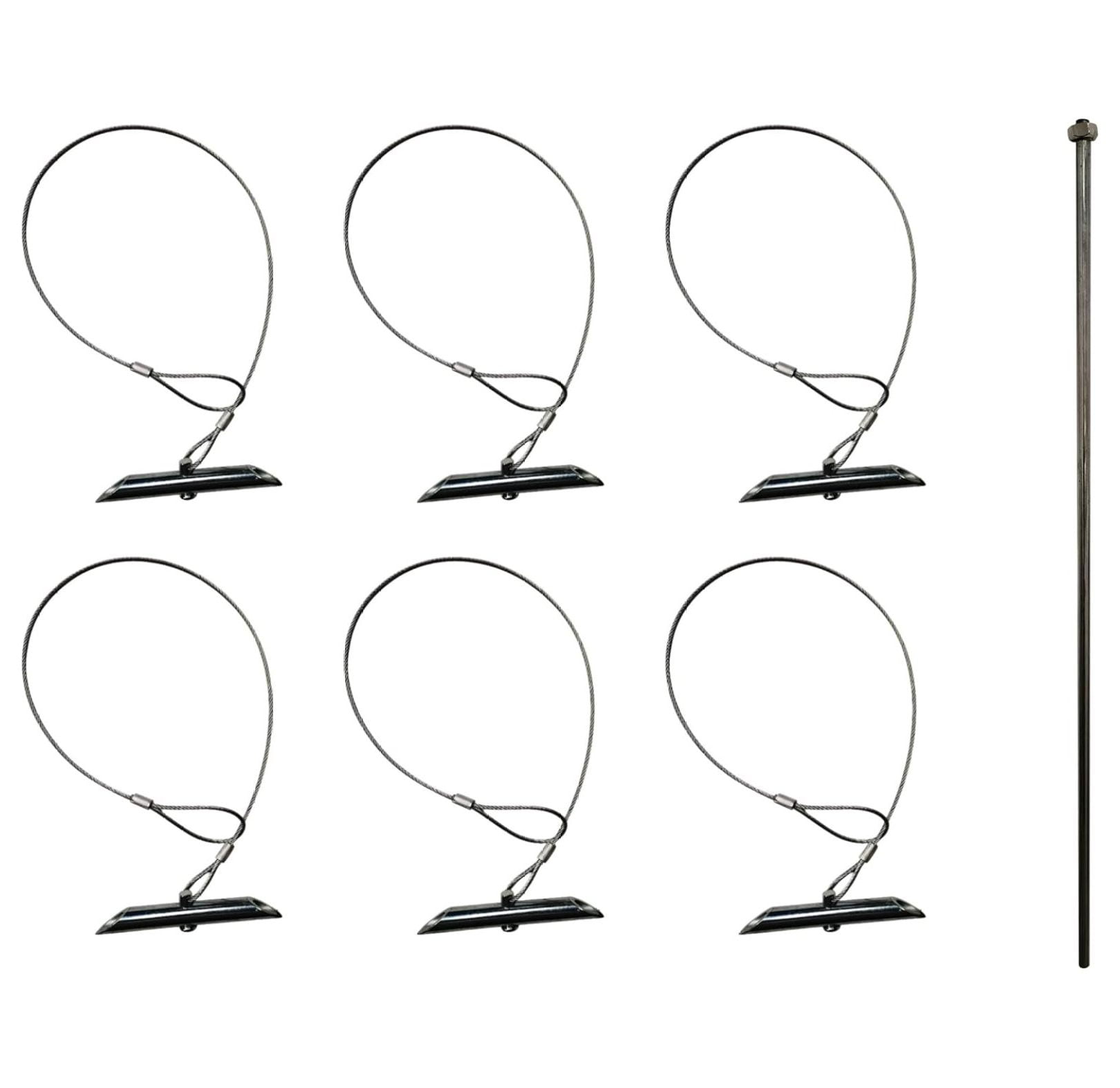 6" Chisel Earth Anchors - 6 pcs and Drive Rod - Heavy Duty Ground ...