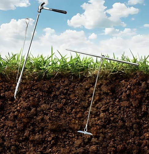 6" Chisel Earth Anchors - 6 pcs and Drive Rod - Heavy Duty Ground ...