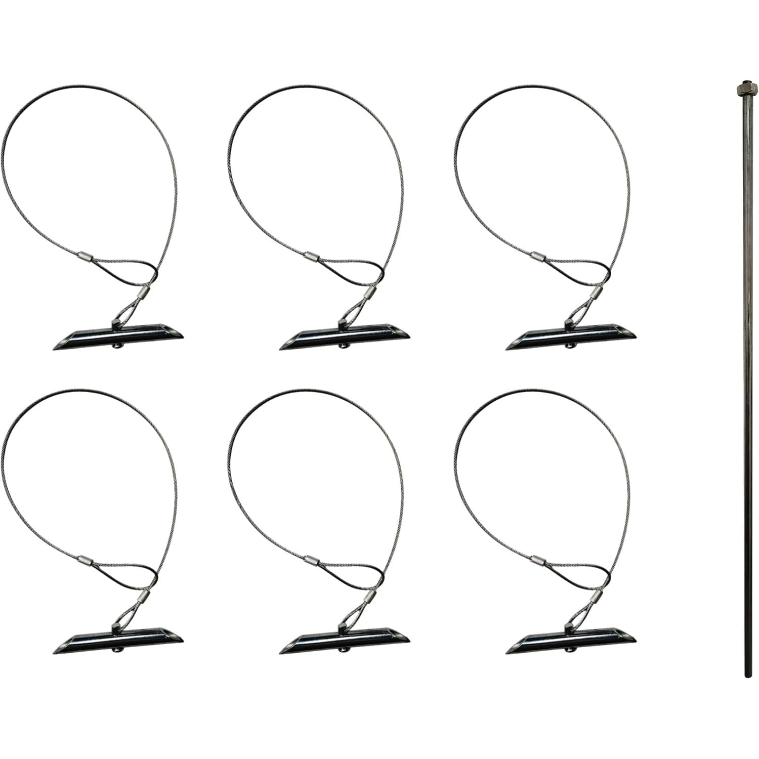 6" Chisel Earth Anchors - 6 pcs and Drive Rod - Heavy Duty Ground ...