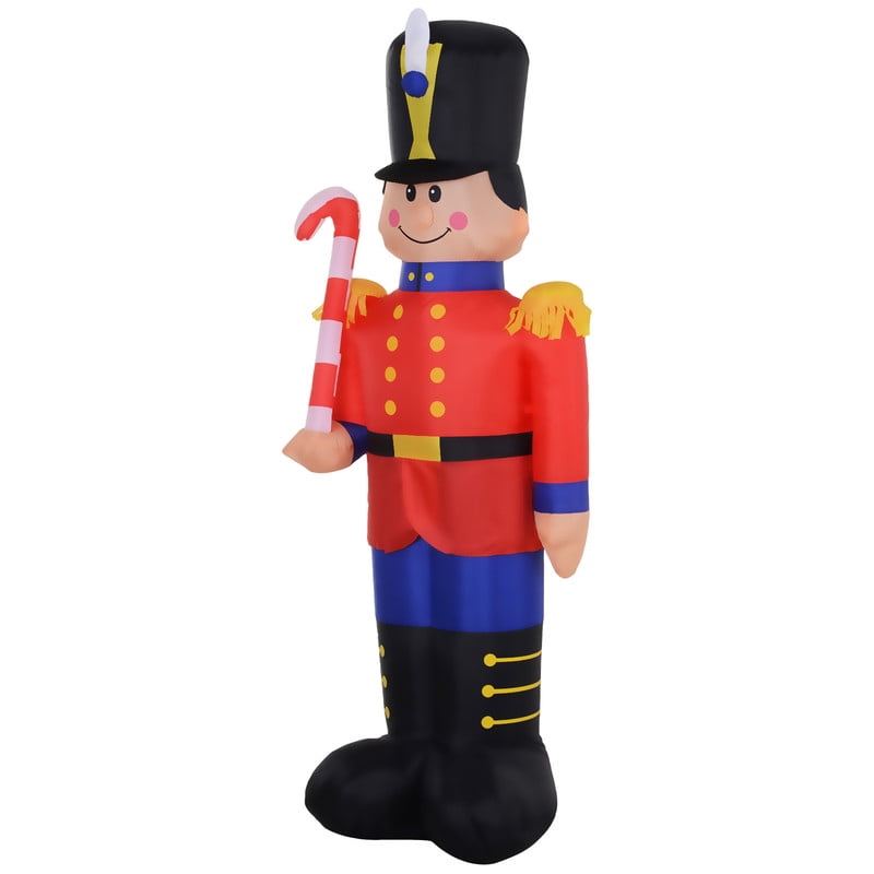6' Christmas Inflatable Nutcracker Toy Soldier with Candy Cane, Outdoor ...