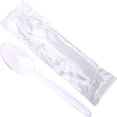 6" Clear Disposable Plastic Spoons, Individually Wrapped, 100 Count ...